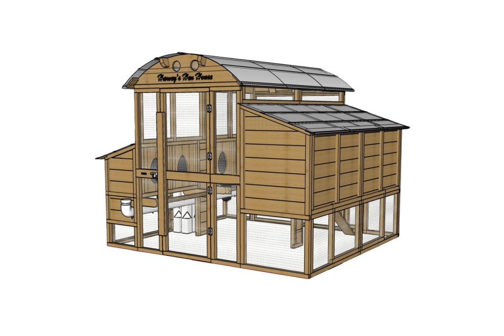 XL Chicken Coop - Round-Top Walk-In XL Coop Up to 25 Chickens
