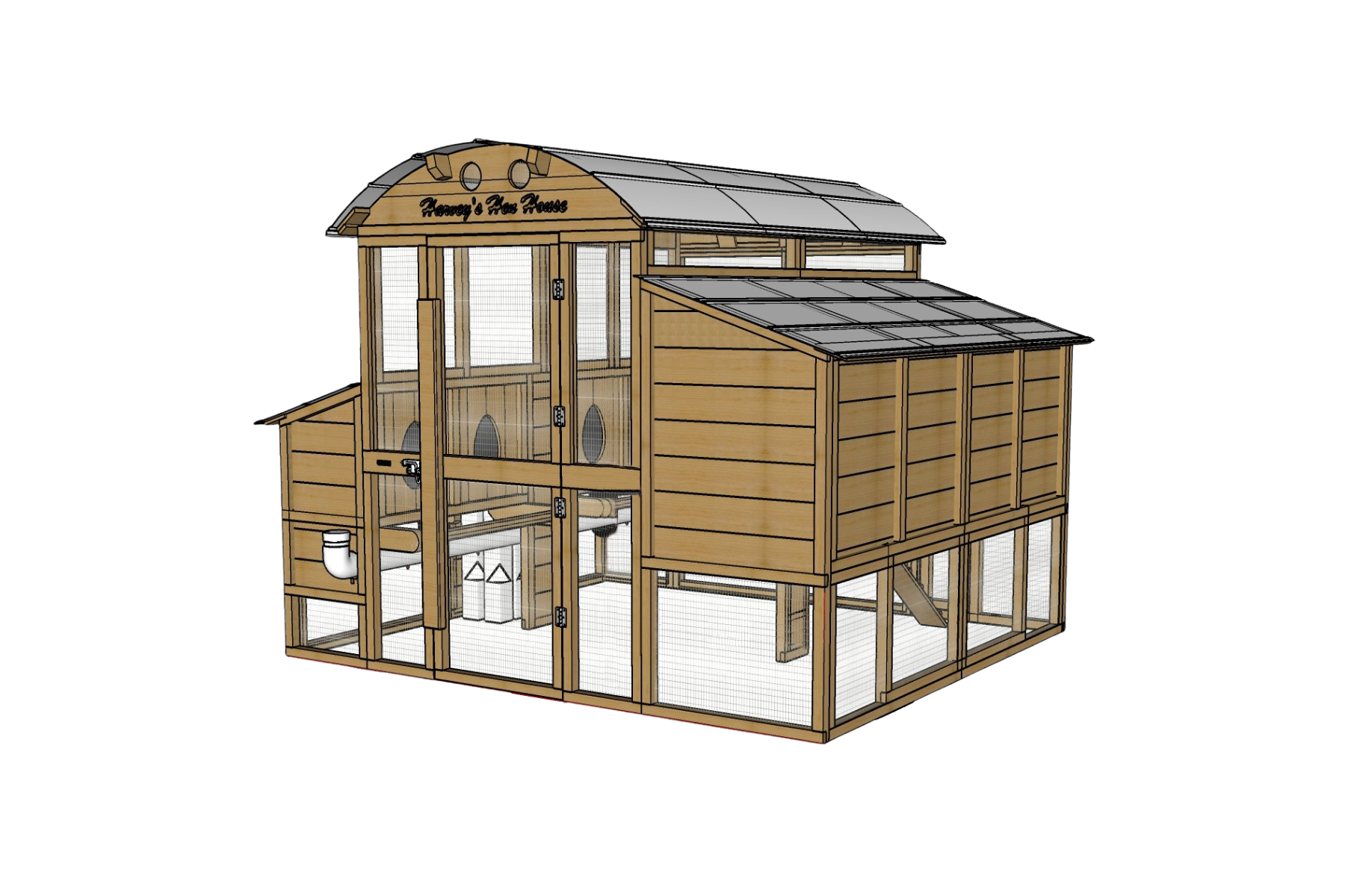 XL Chicken Coop - Round-Top Walk-In XL Coop Up to 25 Chickens
